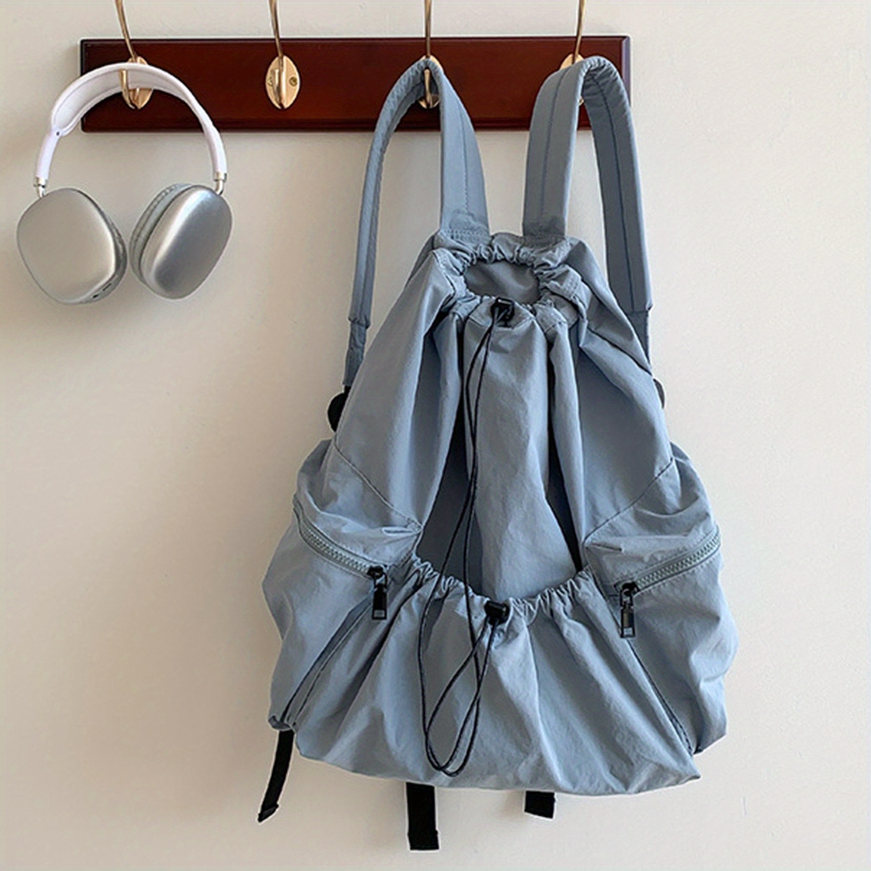 Drawstring Nylon Backpack Lightweight Travel Camping Hiking - Temu Ireland