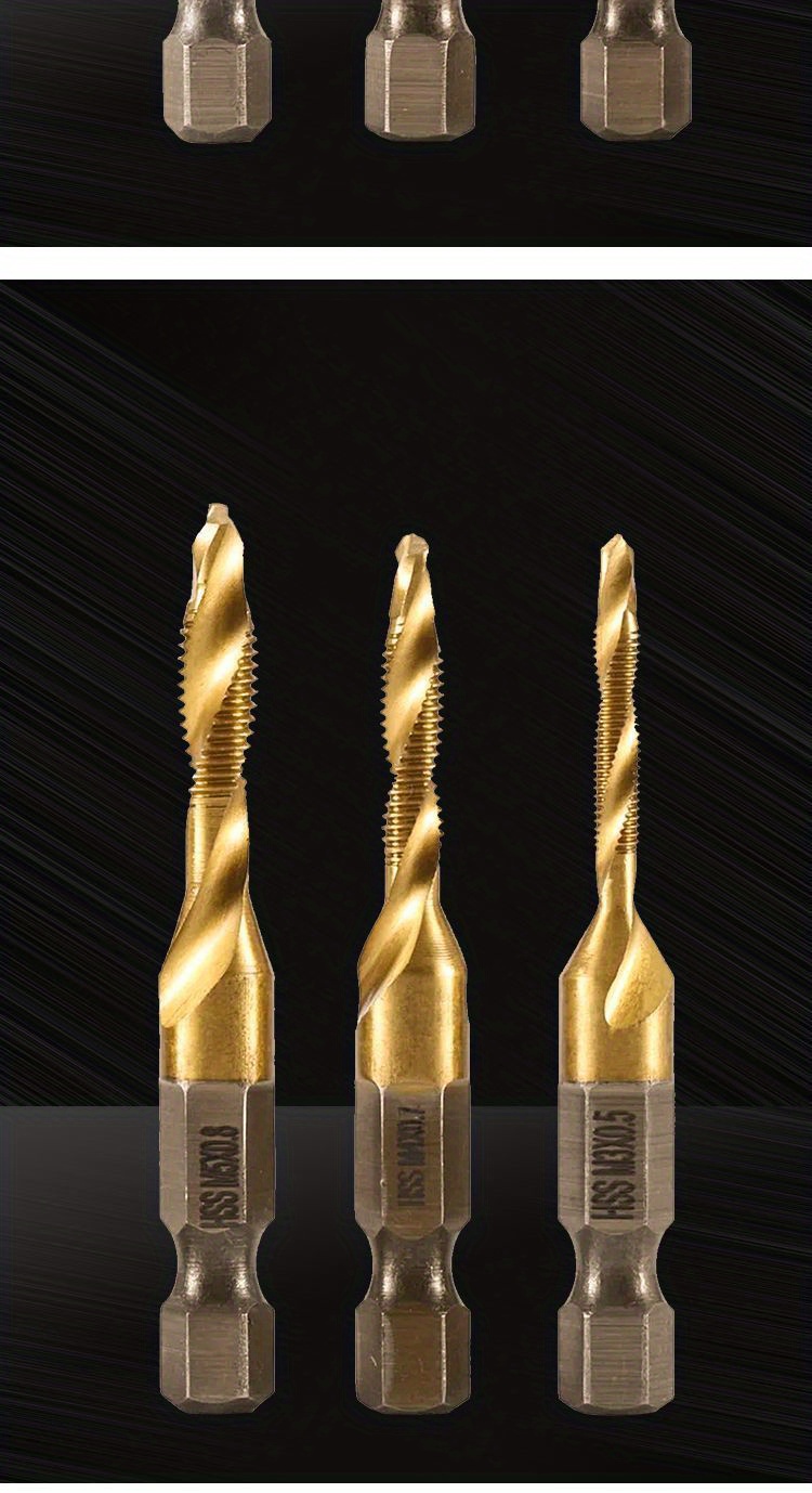 Hex Shank Combination Drill Tap Set Spiral Thread Taper - Temu New Zealand