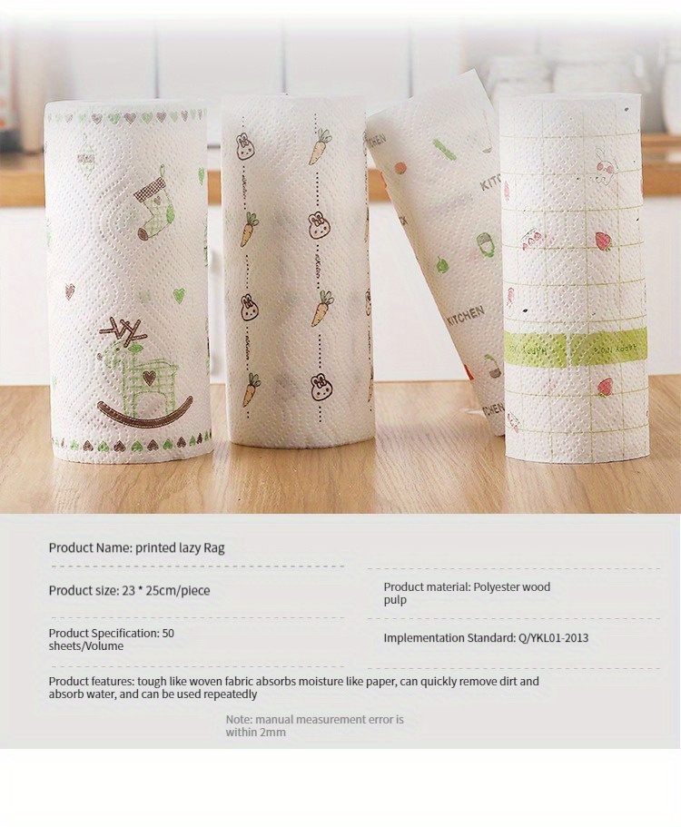 Lazy Printed Rag Cute Fruit Style Cleaning Cloths Non woven - Temu ...