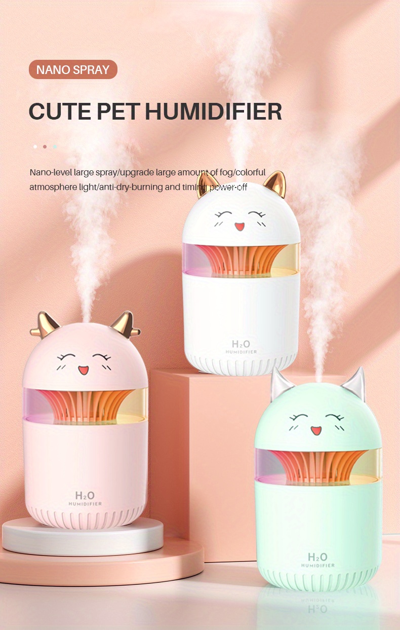 Portable Mini Humidifier Cute Cat Shaped Humidifers Small - Temu Norway