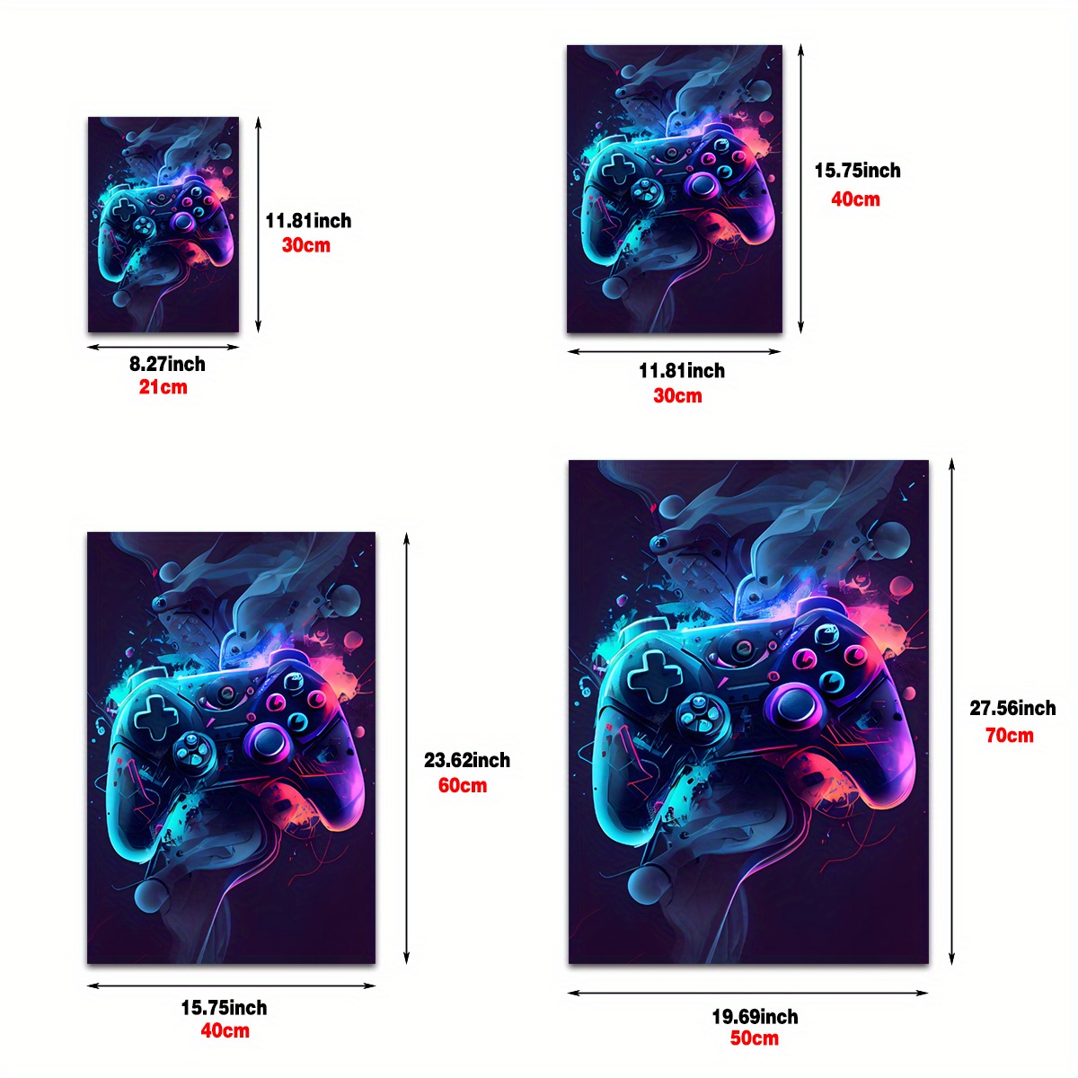 Gaming Console Wall Art Poster Abstract Watercolor Picture - Temu ...