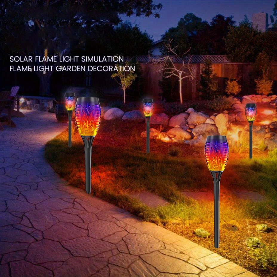 Solar Flame Lights Outdoor Multi Color Colorful Variations - Temu ...