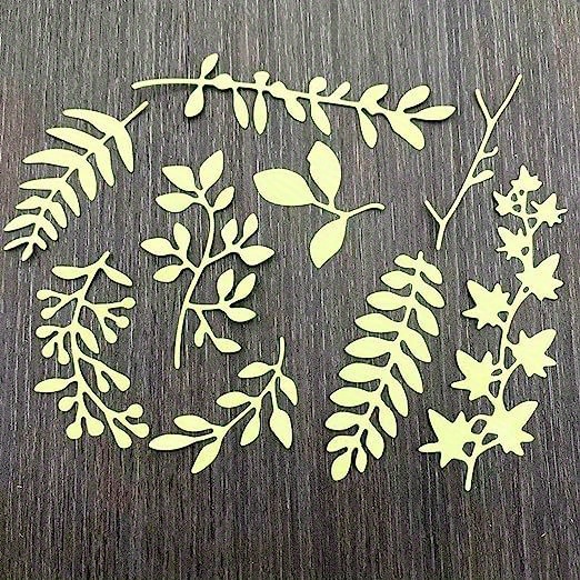 様々な植物の葉のエンボステンプレートは Diyス ブックアルバムの装飾用紙カード作りに使用される金属切削型のために Temu Japan