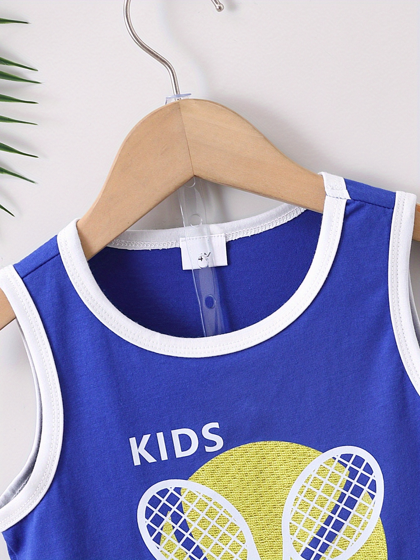 Boys Round Neck Sports Vest Shorts Tennis Game Print Workout - Temu New Zealand