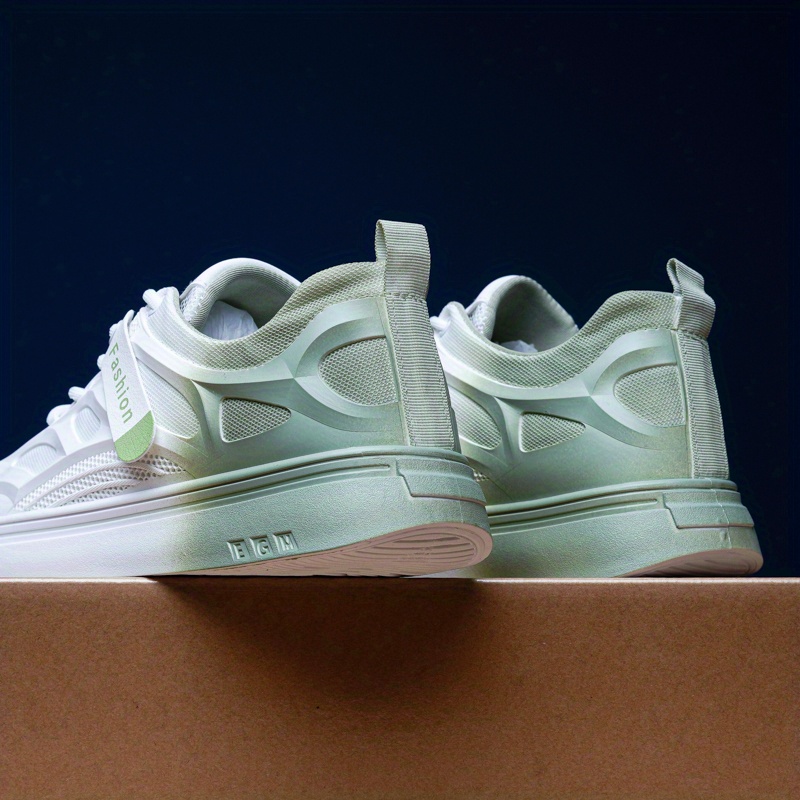 mens block low top lace up breathable mesh skate shoes casual outdoor ...