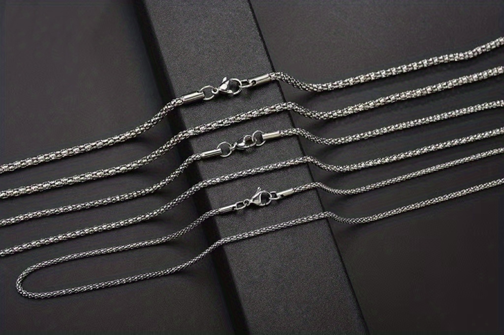 Trendy Retro Simple Chain Titanium Steel Necklace Men Daily - Temu