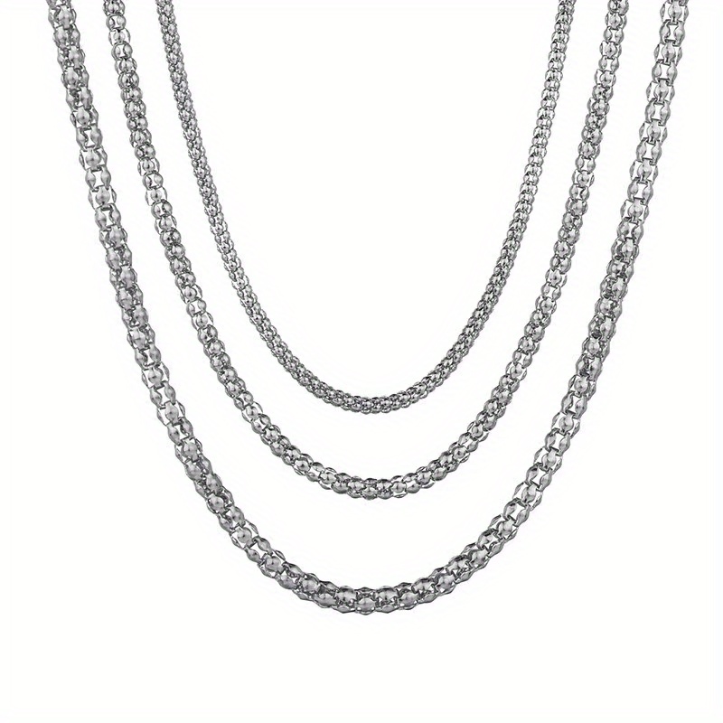 Trendy Retro Simple Chain Titanium Steel Necklace Men Daily - Temu