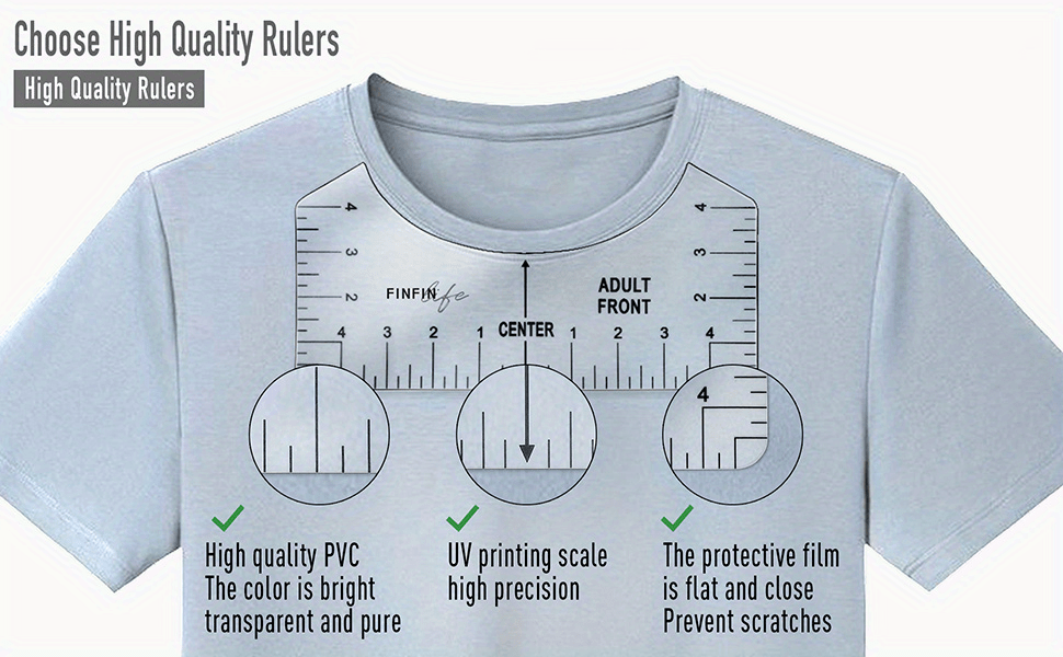 8pcs T Shirt Ruler Guide Perfectly Vinyl Designs For Heat Press ...