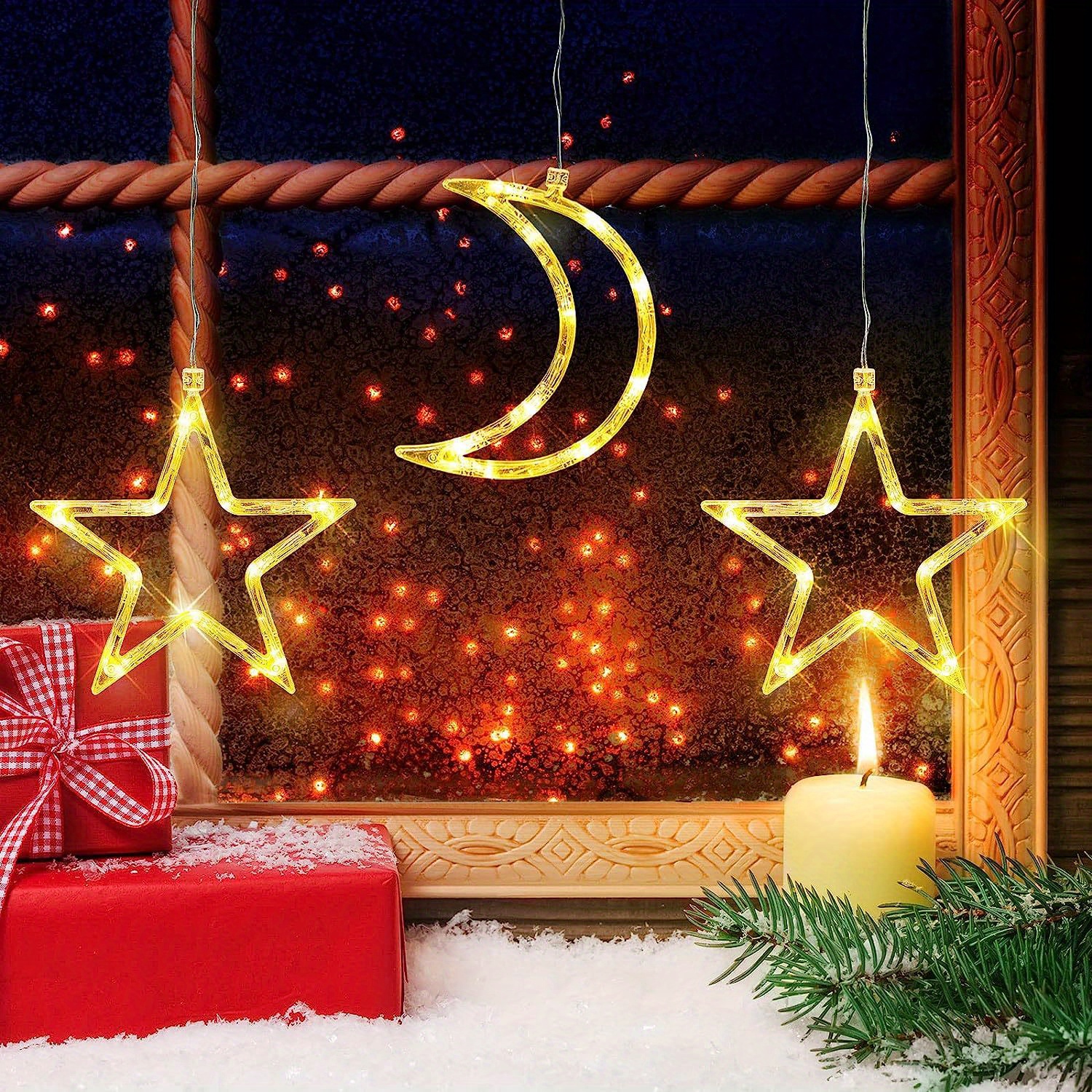 Star Moon Shape String Lights Battery - Temu Australia