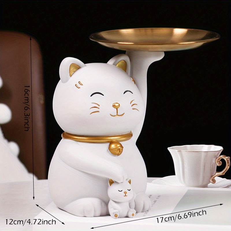 Lucky Cat Fruit Tray Desktop Snack Key Storage Rack Micro - Temu