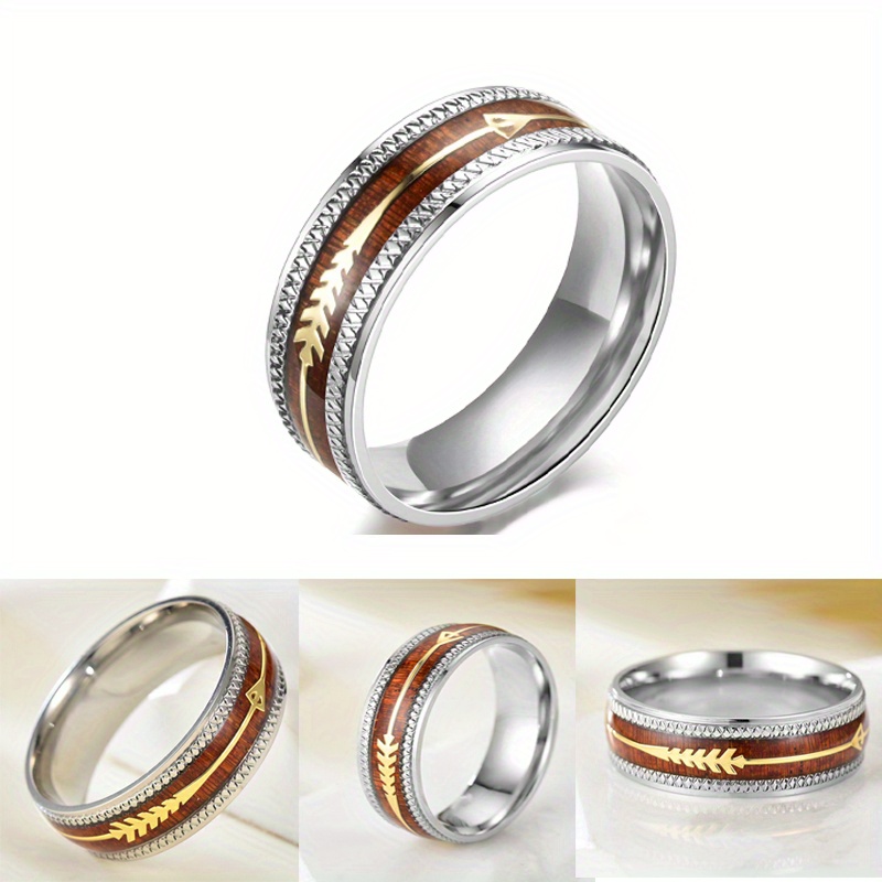 men' steel arrow wide edge pattern wood grain - Temu New Zealand