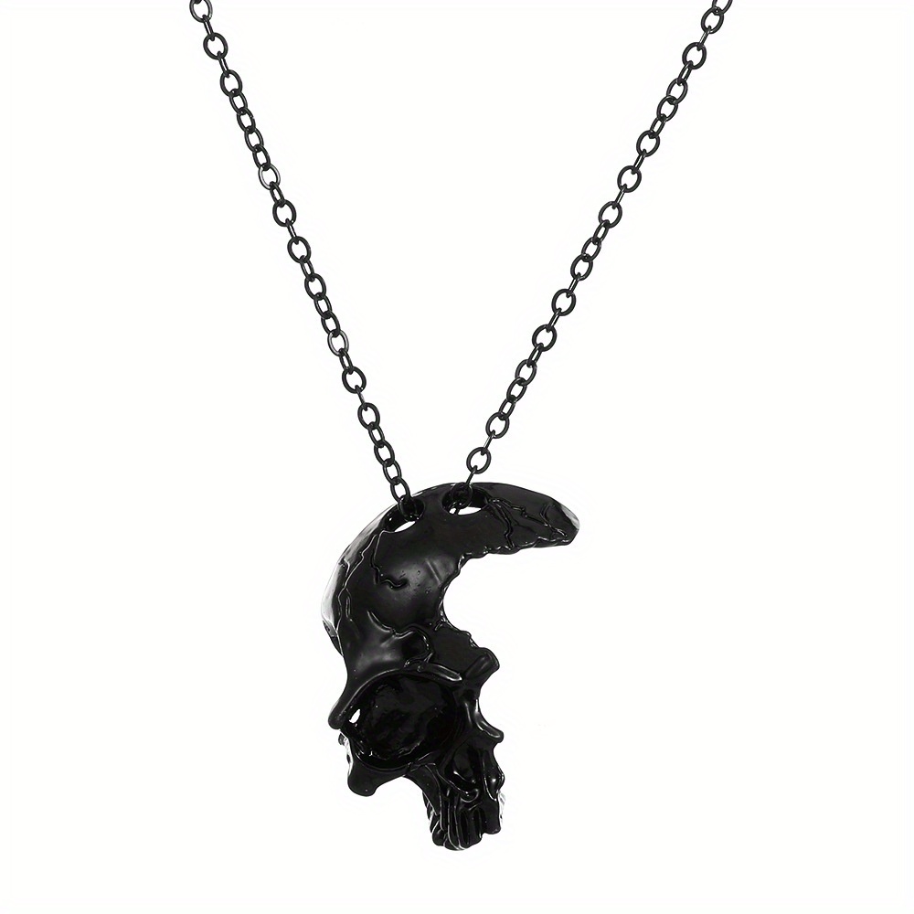Half Face Skeleton Necklace Men's Retro Alloy Skeleton - Temu Canada