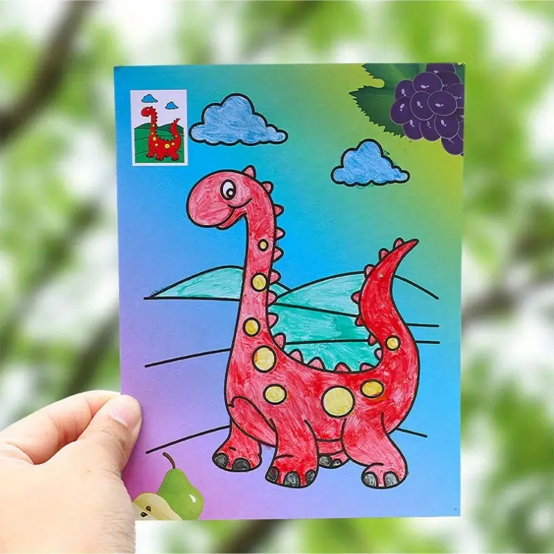 8pcs 어린이 Diy 수채화 그림 그리기 수 분말 그림 그리기 채우기 그래피티 그림 그리기 유치원 미술 그림 세트