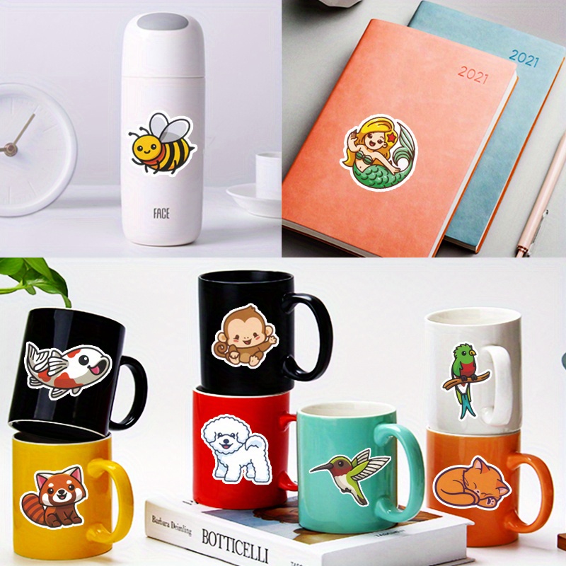 50pcs Cute Cartoon Stickers, Water Cup Stationery Luggage Graffiti ...