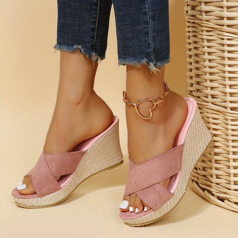 Women s Wedge Slide Sandals Comfortable Open Toe Slip Shoes - Temu