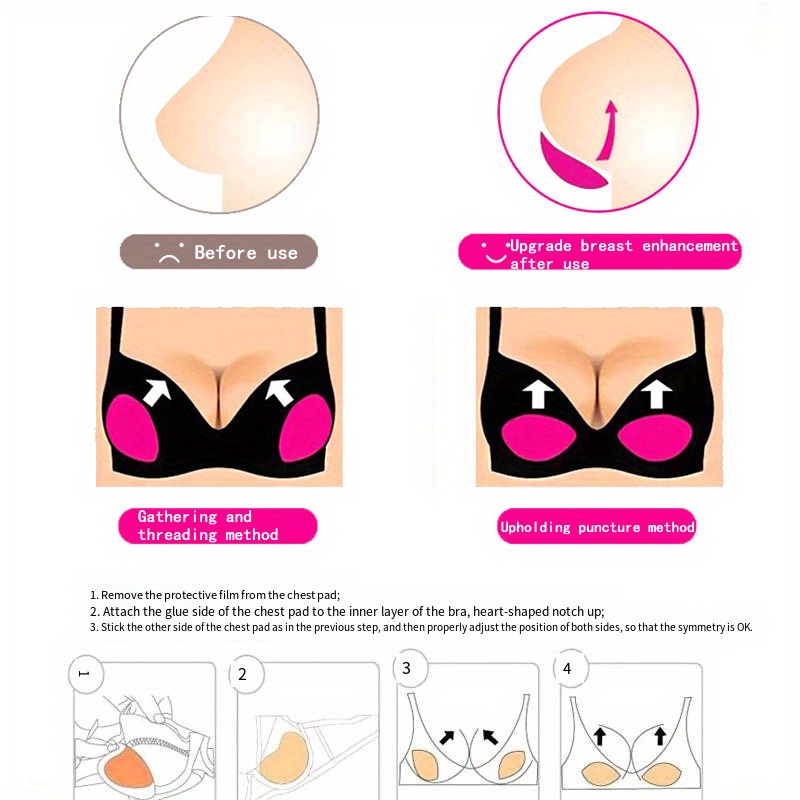 Self Adhesive Invisible Bra Pads Soft Comfy Push Bra Insert Temu United