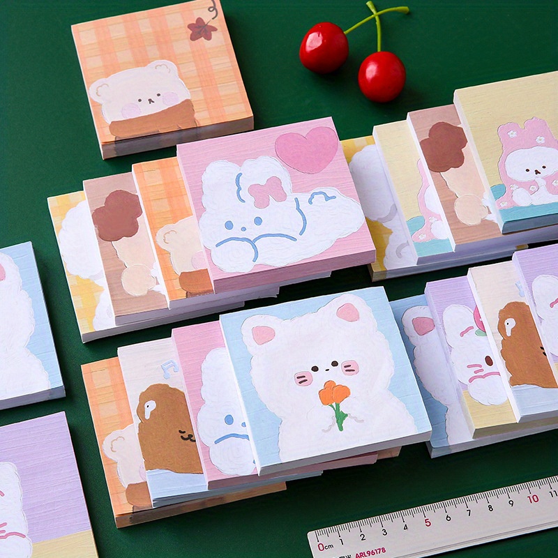 Cute Oil Painting Wind Bear Rabbit Note Book Torn - Temu United Kingdom