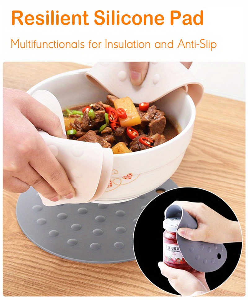 Round Silicone Trivets Mats Hot Pots Pans Household Hangable - Temu Ireland
