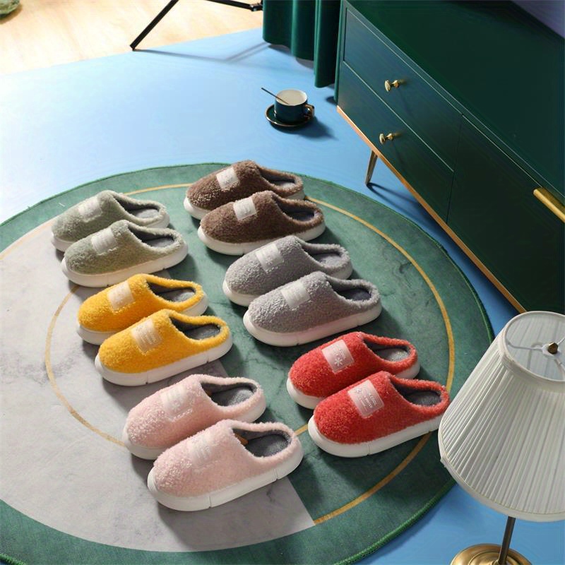 Women's Plush Indoor Slippers Warm Closed Toe Fuzzy Soft - Temu Norway