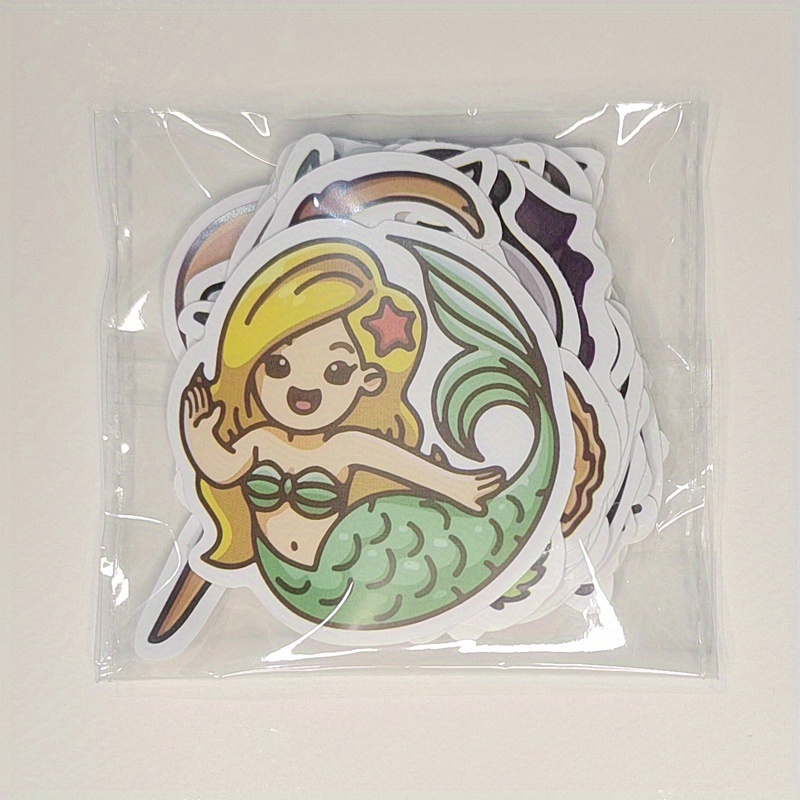 50pcs Cute Cartoon Stickers, Water Cup Stationery Luggage Graffiti ...