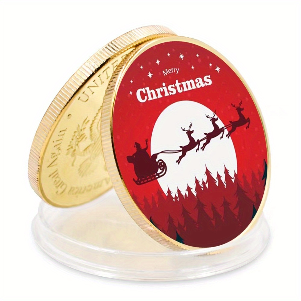 Lucky New Christmas High Clear Painting Challenge Coin - Temu United ...