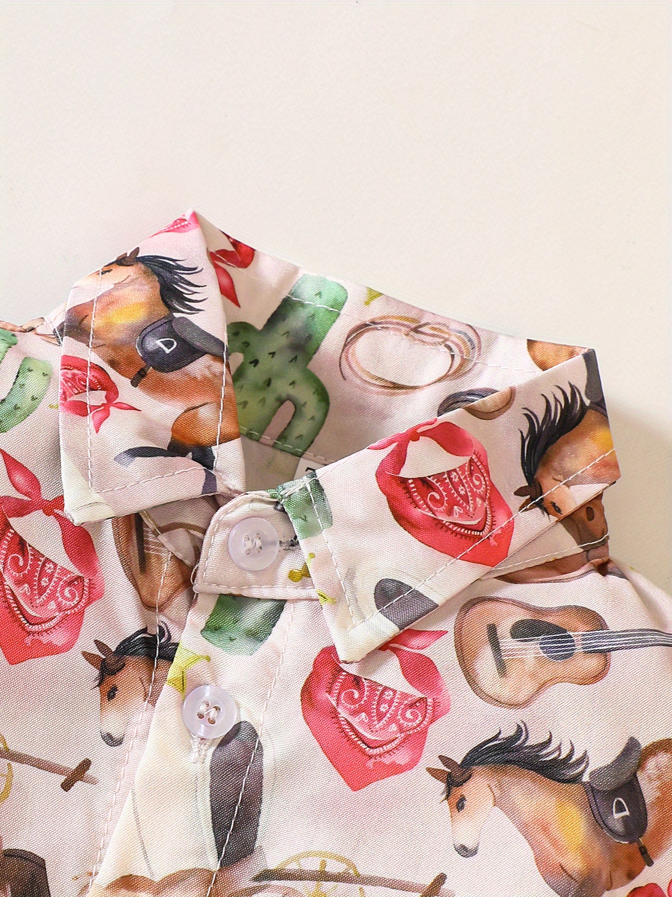 Stylish Western Cowboy Theme Print Short Sleeve Shirt Little - Temu Ireland