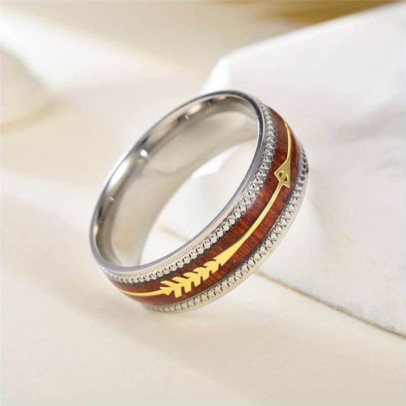 men' steel arrow wide edge pattern wood grain - Temu New Zealand