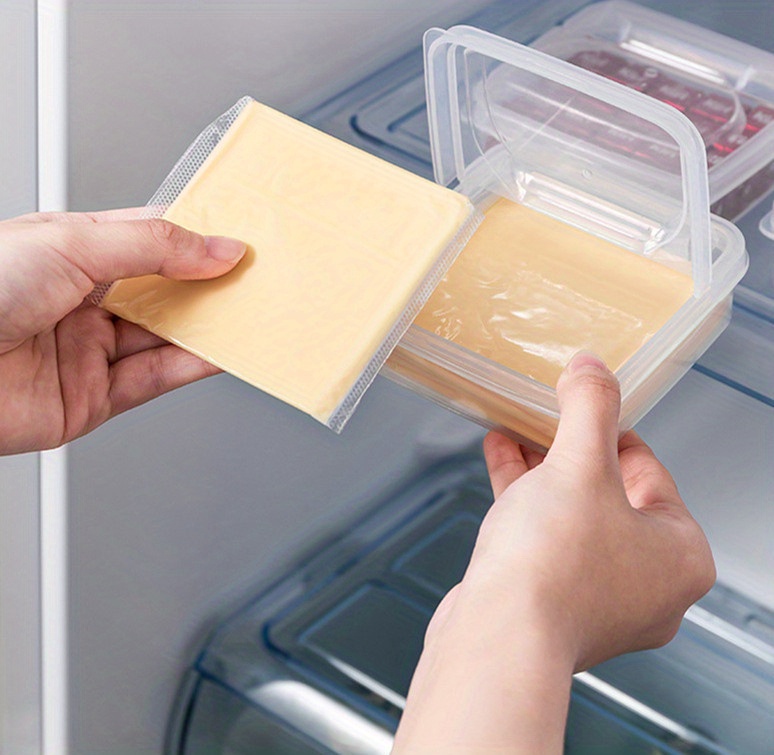 Sliced Cheese Container Fridge Flip Lid Butter Block Cheese - Temu ...