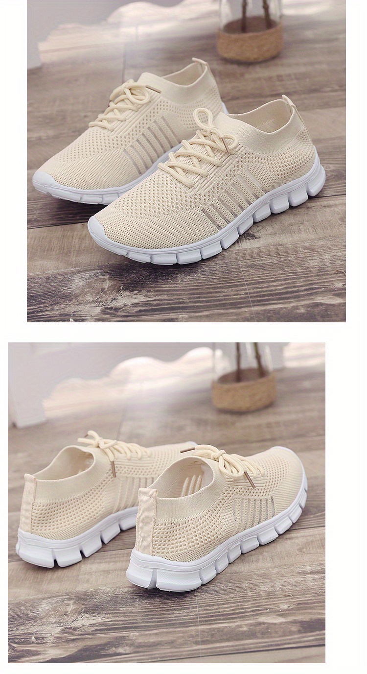 Women's Flying Woven Mesh Sneakers Breathable Lace Outdoor - Temu Canada