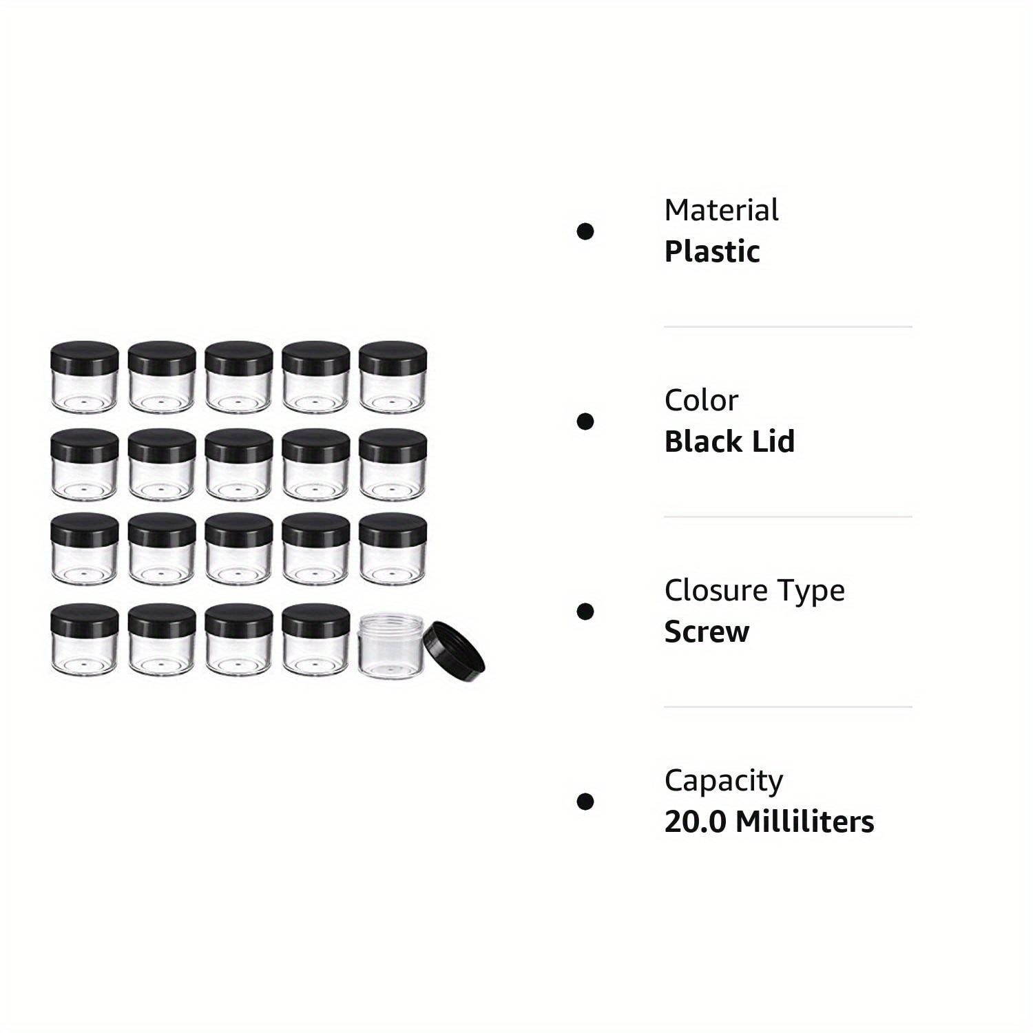 Round Pot Jars Plastic Cosmetic Containers Set Lid Liquid - Temu United ...