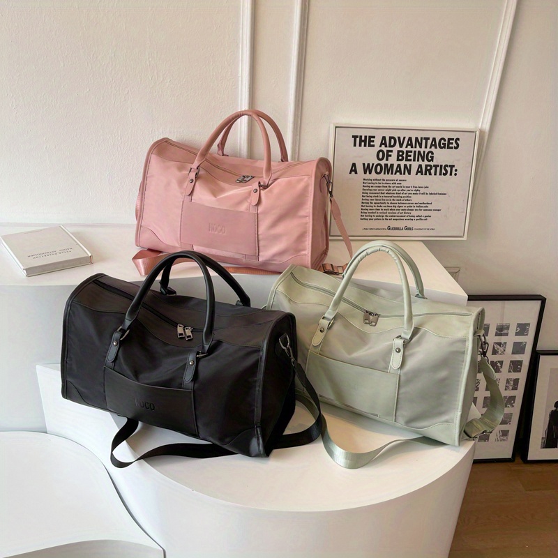 Solid Color Large Overnight Bag Lightweight Travel Luggage - Temu New ...