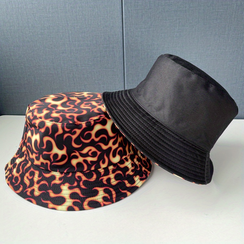 Print Bucket Hat Reversible Unisex Hip Hop - Temu Norway