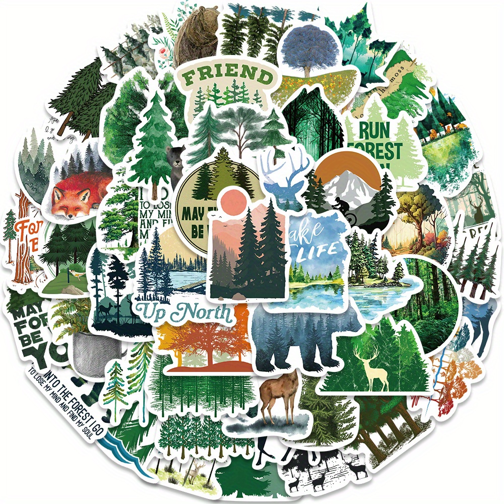 Forest Waterproof Stickers Computer Motorcycle Luggage - Temu