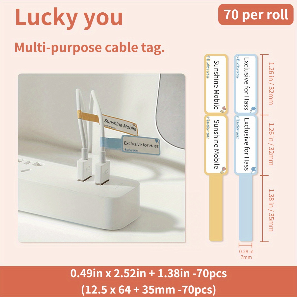 Cable Label Maker Tape 0 49 X 4 29 Printer Sticker Paper Self Adhesive ...