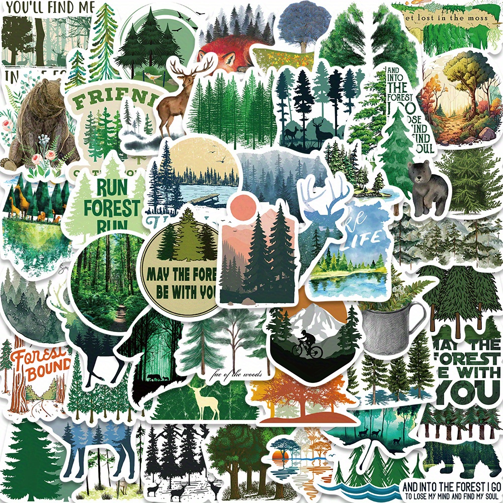 Forest Waterproof Stickers Computer Motorcycle Luggage - Temu