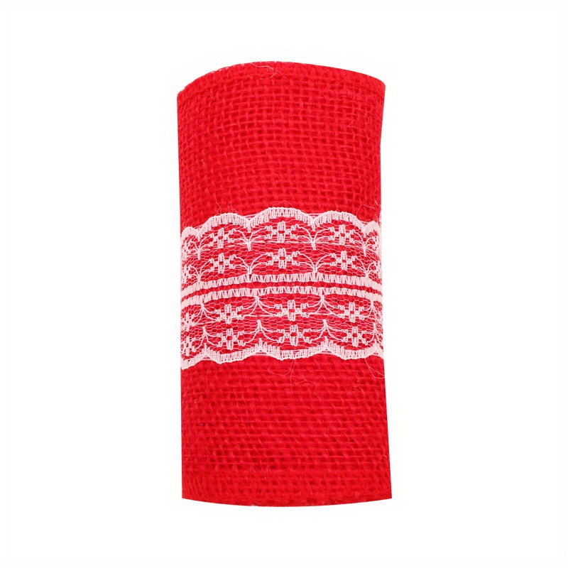 White Lace Red Burlap Roll Diy Handmade Decorative Webbing - Temu Norway