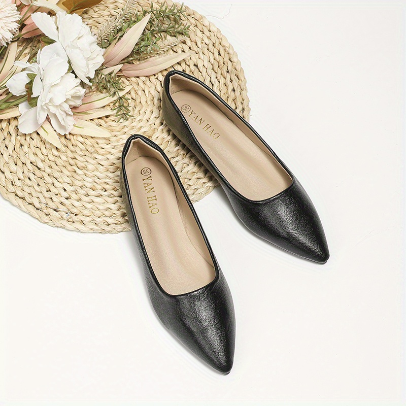 Women's Pointed Toe Ballet Flats Versatile Soft Sole Slip - Temu
