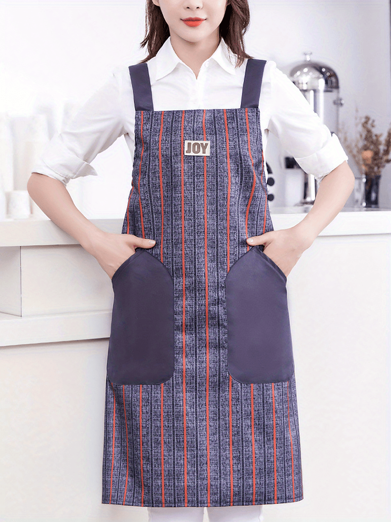 Letter Print Striped Pattern Apron Functional Patched - Temu Netherlands