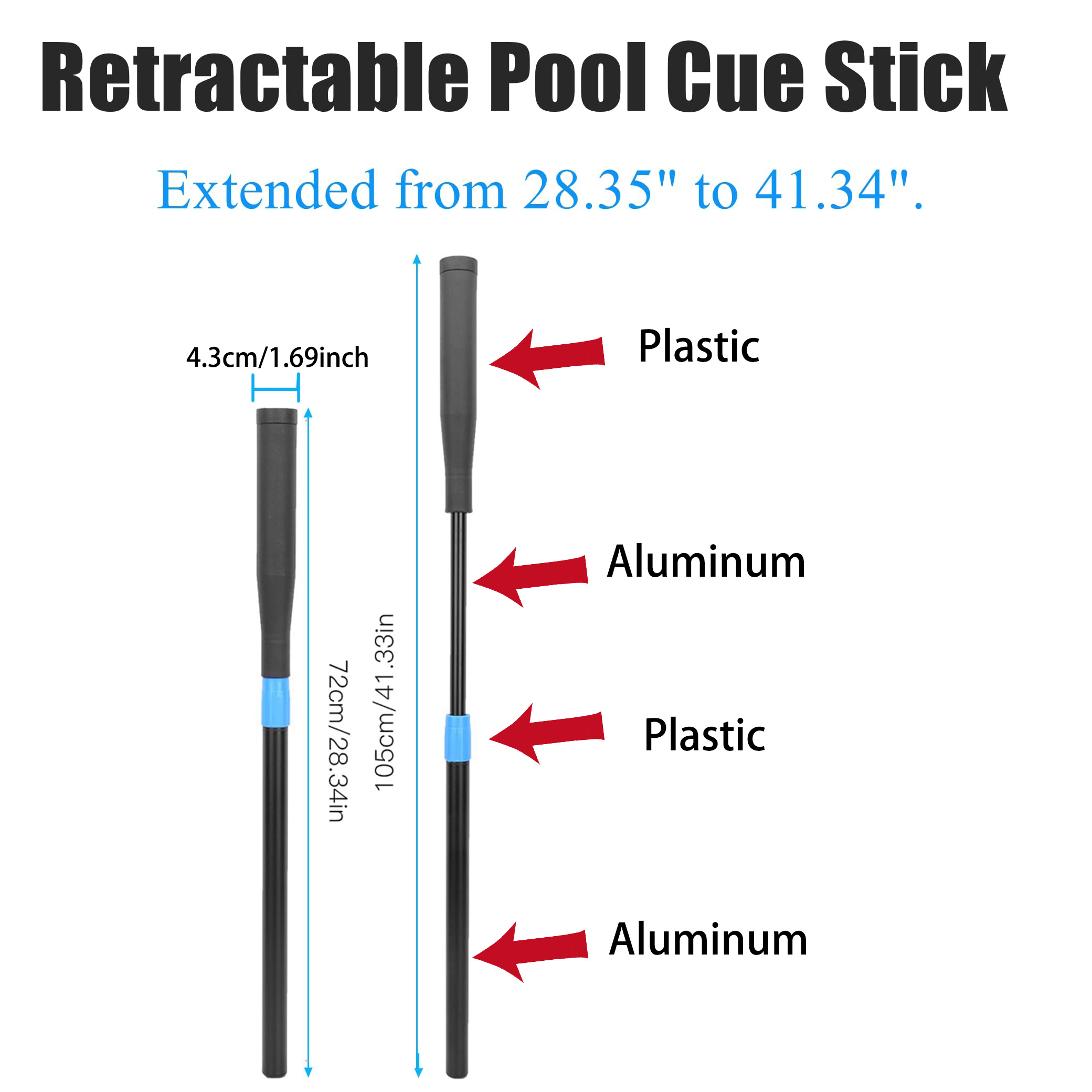 Snooker Rod Extension、軽量プールキュー拡張、ビリヤードロッドアクセサリー - Sports & Outdoors ...