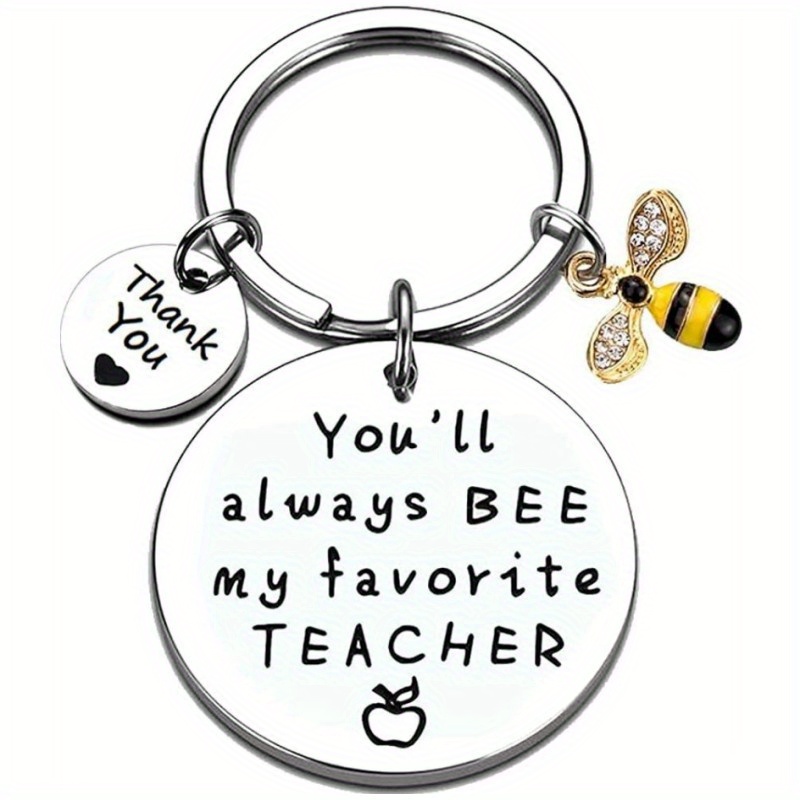 Youll Teacher Keychain Pendant Bee Keyring Steel Diy Keychain For ...