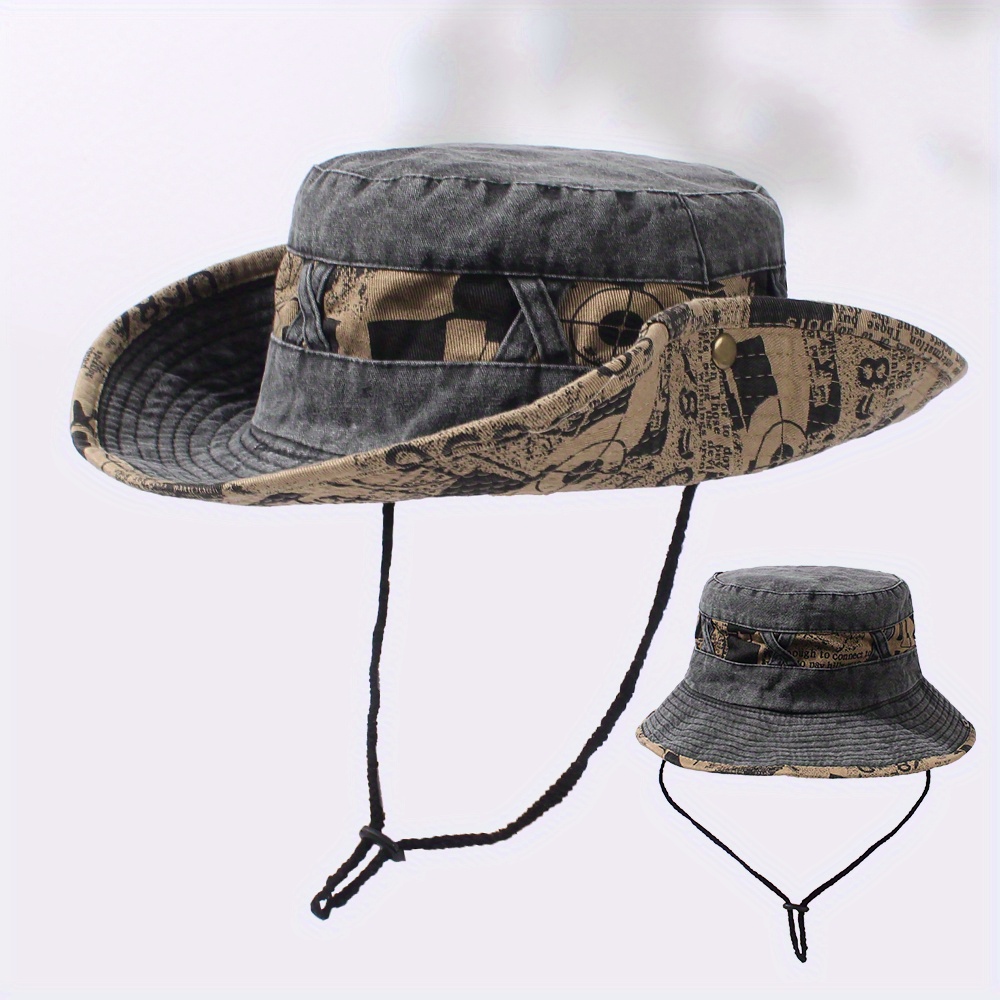 Vintage Washed Bucket Hat Wide Uv Protection Sun Hat - Temu