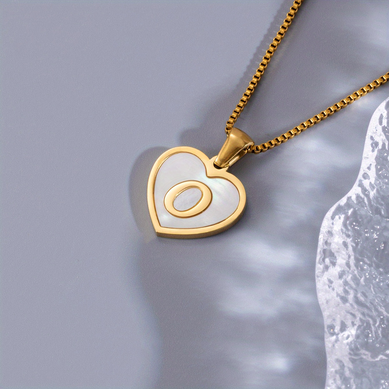 Men's Heart Shaped Letter Pendant Stainless Steel Necklace - Temu ...