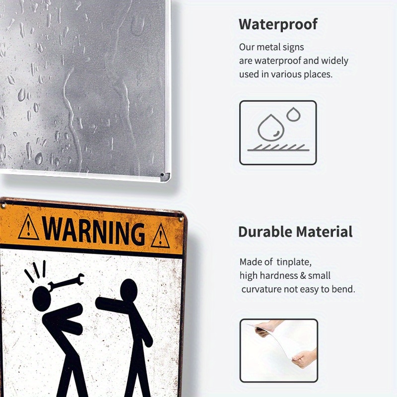 Retro Warning Avoid Injury Metal Sign Danger Vintage Posters - Temu