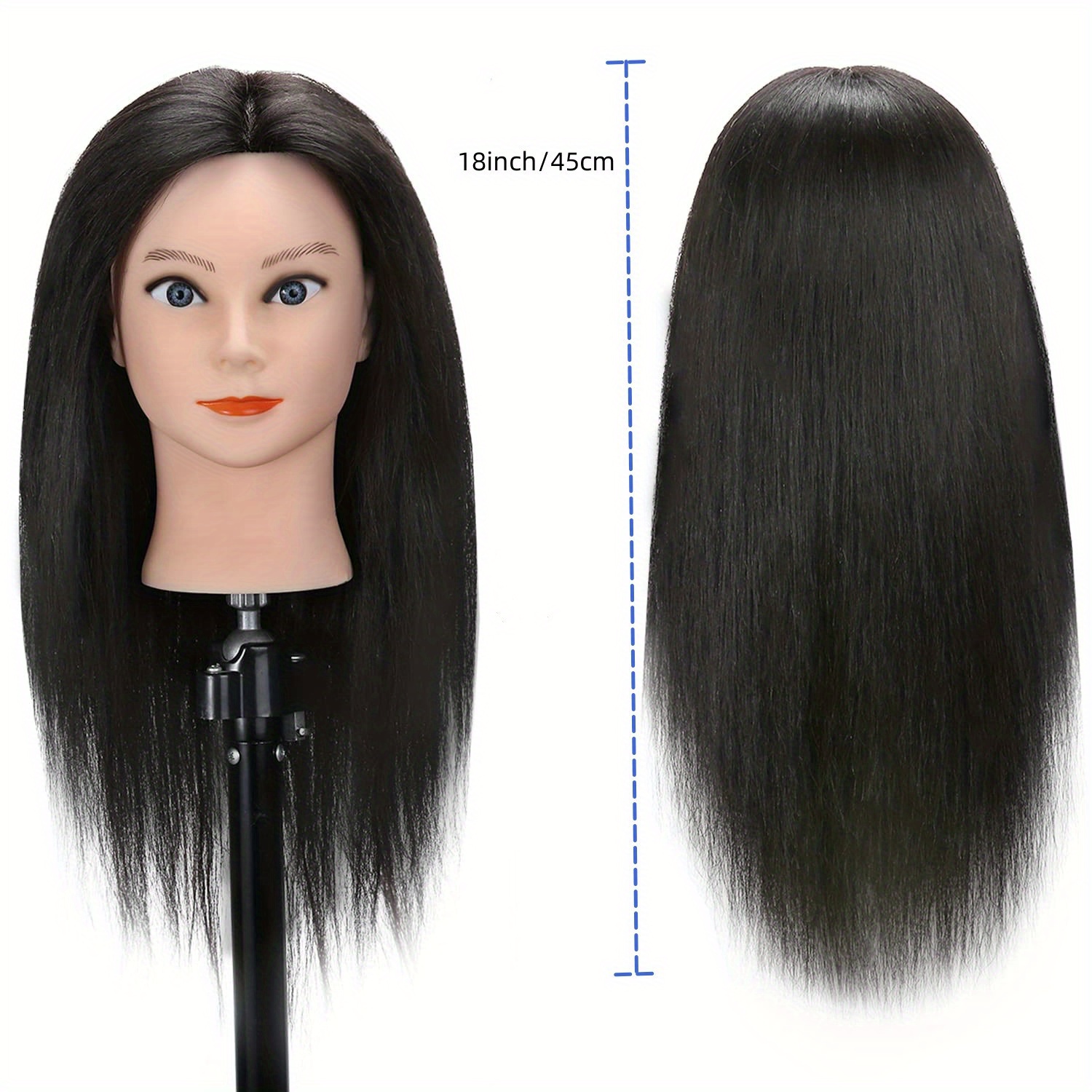 hair mannequin head long straight hair - Temu