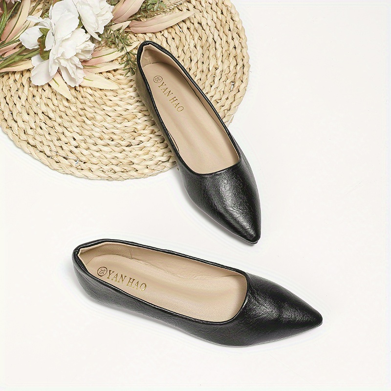 Women's Pointed Toe Ballet Flats Versatile Soft Sole Slip - Temu