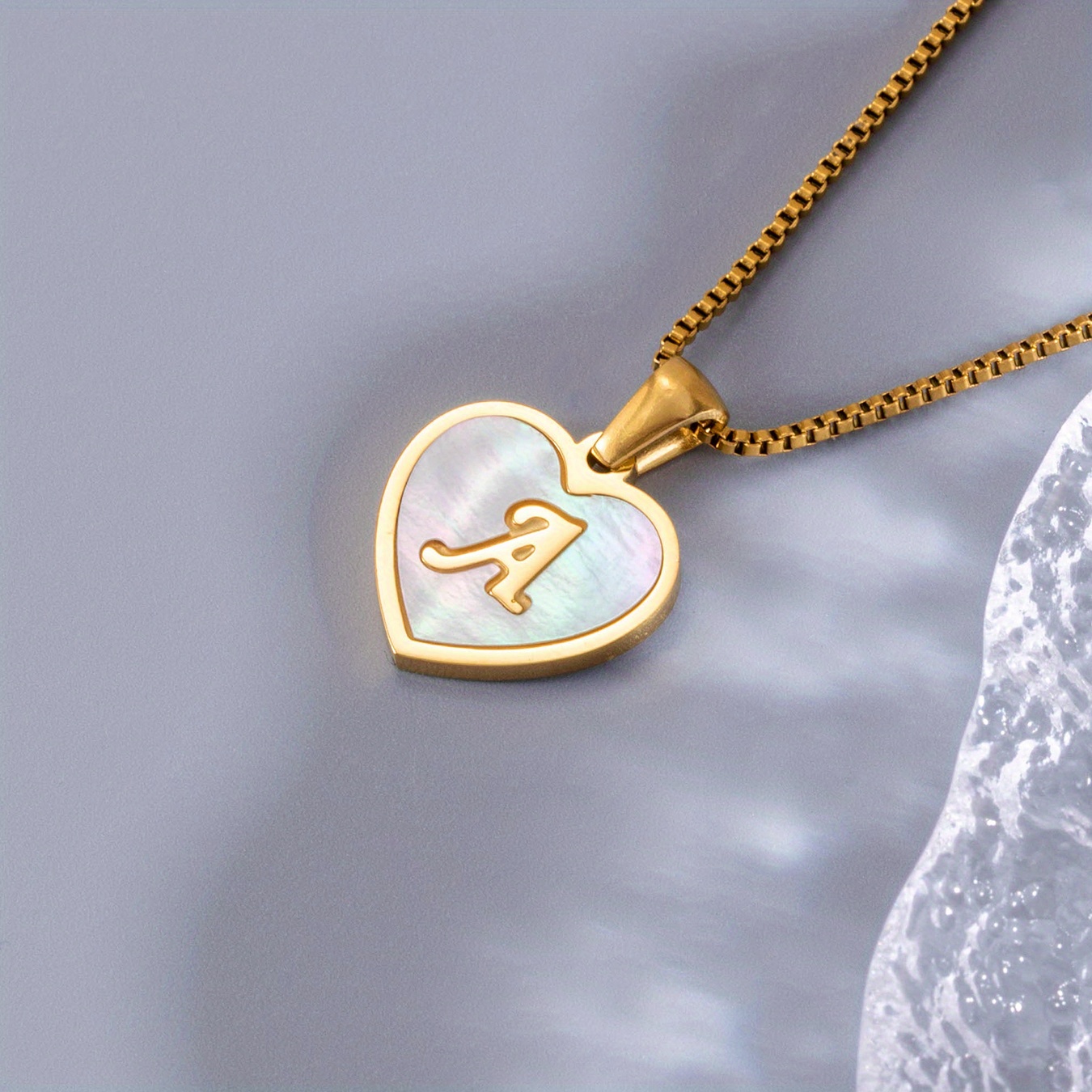 Men's Heart Shaped Letter Pendant Stainless Steel Necklace - Temu Norway