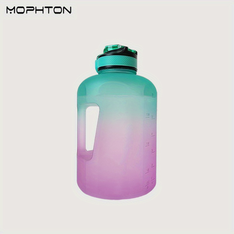 74oz 2 2l Large Capacity Straw Water Bottle With Times Marker Plastic Leak Proof Gradient Color ...