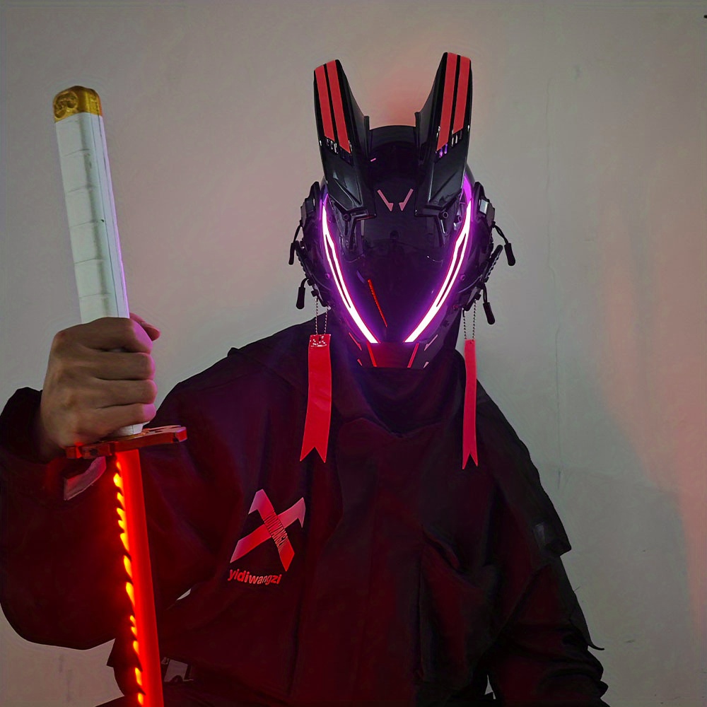 Handmade Cyberpunk Mask With Lights Cool Trendy Decorations For Men ...