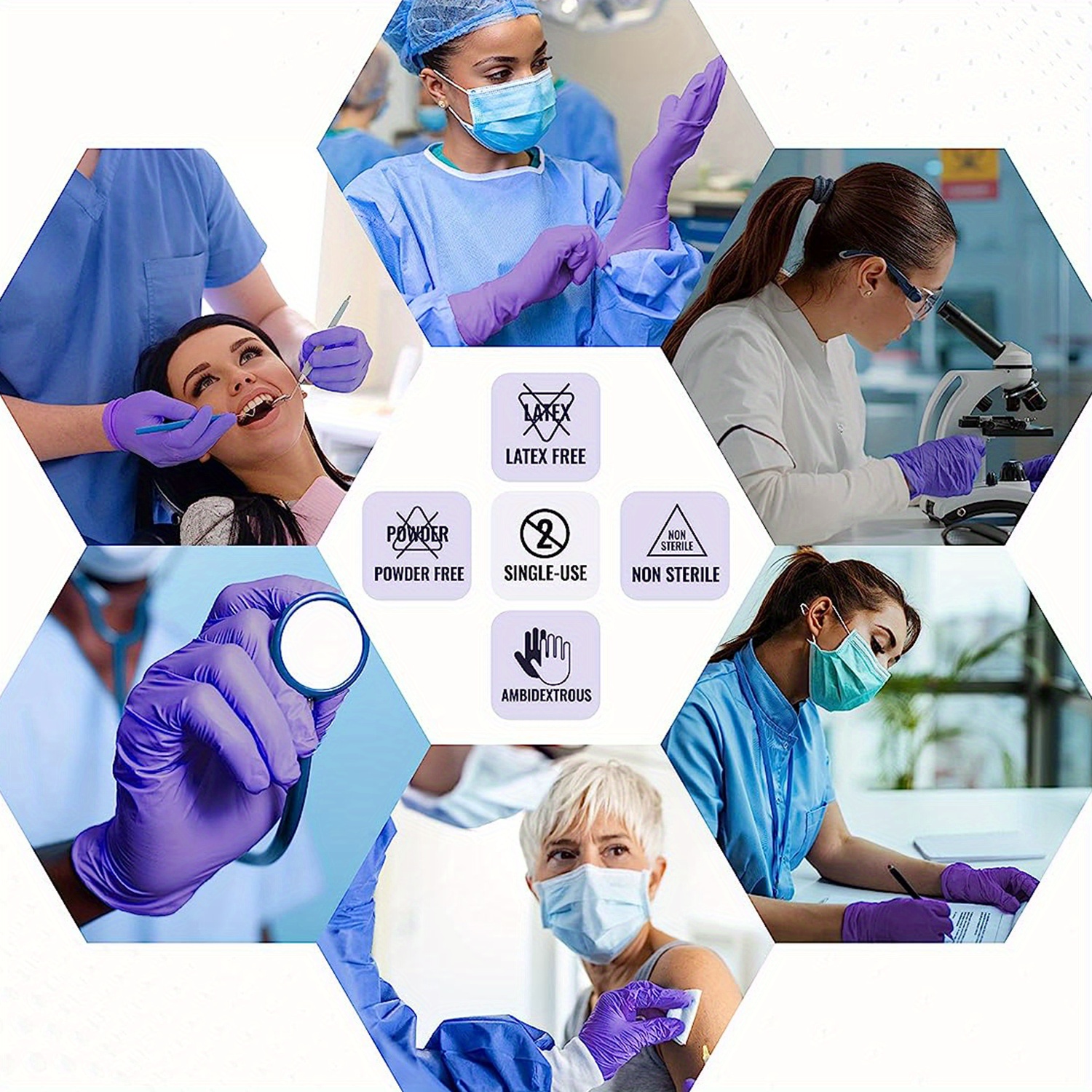 Nitrile Purple Gloves Powder free Latex Screen - Temu Australia