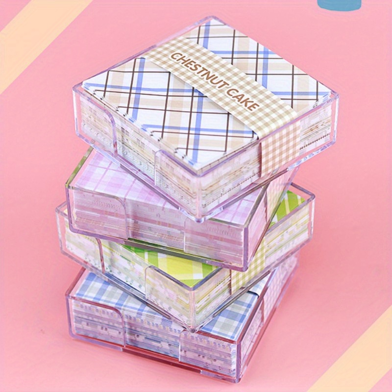 Grid Memo Transparent Box Without Stickiness Hand Account - Temu United ...